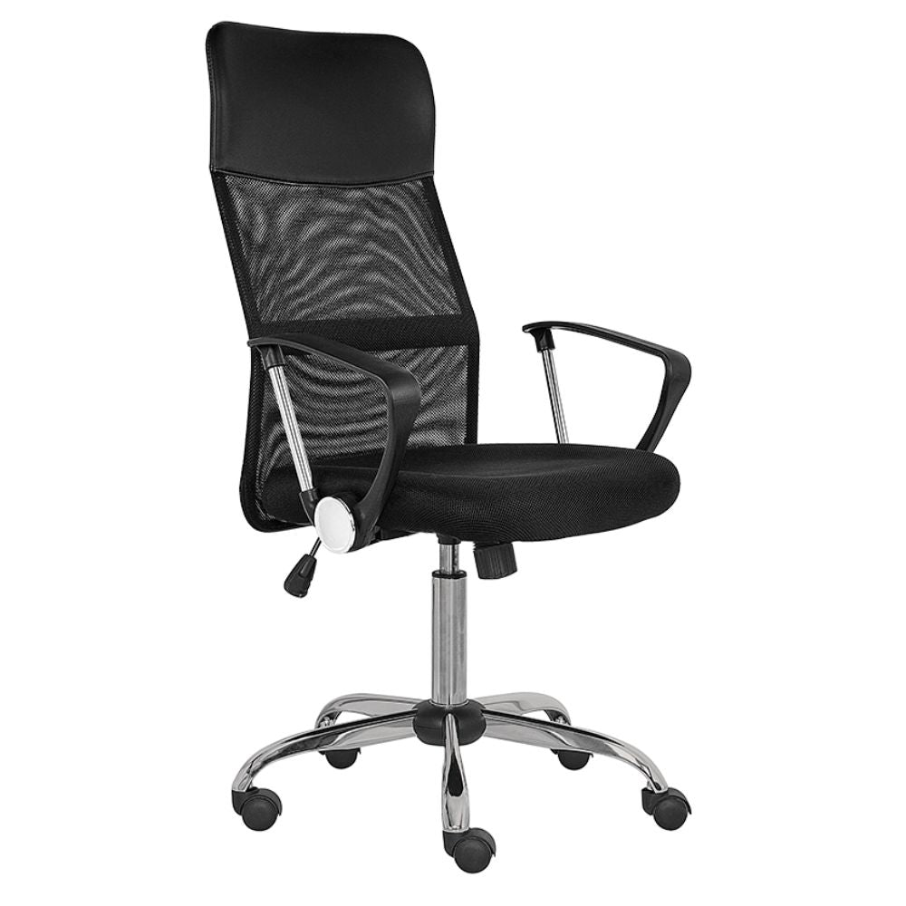 Silla De Oficina Ejecutiva - ALBAR ECOMESH - Negro - Asiento Tapizado y ...